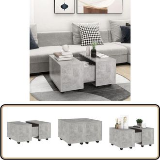 vidaXL Vidaxl - Couchtisch Betongrau 60x60x38 cm Holzwerkstoff - Couchtisch - Wohnzimmertisch - Beistelltisch - Grau - Holzmöbel