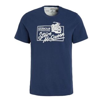 Barbour Eddie T-Shirt mit Motorrad-Print - - Tops - Herren - Blau - XL