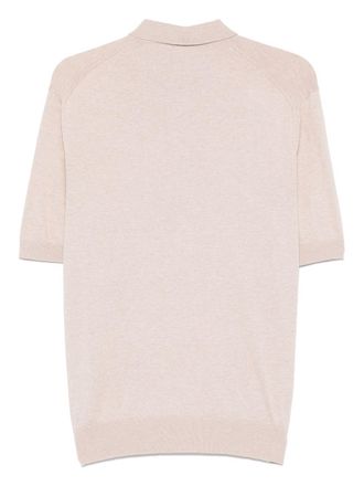 Eleventy Womens M&eacute;lange-Effect Polo Shirt Beige Ss25 M