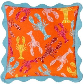 furn. Kissenbezug aus 100% Baumwolle mit Krustentieren