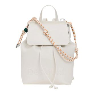 Desigual Femme, Sacs, Blanc, Taille: ONE Size Half Logo Luena Mini Backpack
