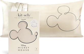 Kitsch Kissenbezug aus Satin mit Mickey/Minnie-Motiv, weicher als Seide, für Haar und Haut, kühlende Kissenbezüge aus Satin mit Reißverschluss, Kingsize, Mic