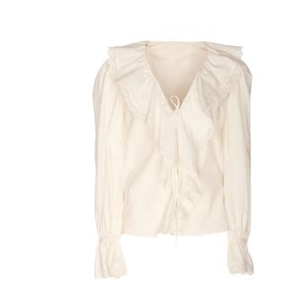 Alberta Ferretti Femme, Blouses et Chemises, Blanc, Taille: 34 FR Camicia Popeline