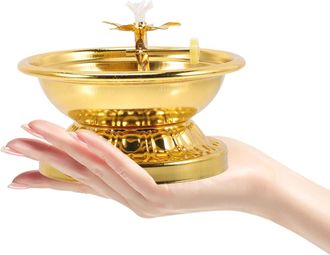 DOITOOL Brass &Ouml;l Lampe Vintage Butter Lampe mit Einstellbarem Docht Dekorative Petroleumlampe f&uuml;r Innenr&auml;ume Wohnraum Schlafzimmer Buddha Halle Stimmungsvolle