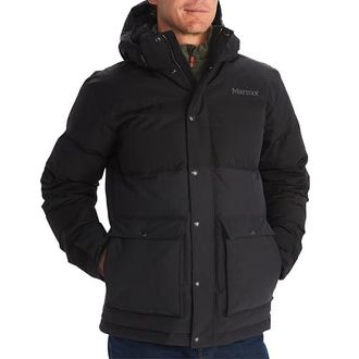 Marmot Homme Fordham Jacket, Veste en duvet chaude, manteau dhiver à capuche, parka en duvet coupe-vent, doudoune légère, Black, M