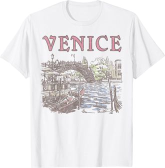 Trendy Apparel Venice Italy Water Way Canals Painting T-Shirt