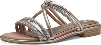 Marco Tozzi Damen Pantoletten mit Blockabsatz mit Glitzerdetails, Mehrfarbig (Rose Met Comb), 41 EU