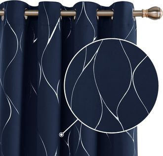 Deconovo Sichtschutz Vorhang mit &Ouml;sen Dicke Thermovorhang K&auml;lteschutz Thermogardine Hitzeschutz, Moderne Vorh&auml;nge Schlafzimmer Wohnzimmer, 240x140 cm(H&ouml;hexBrei