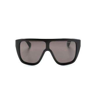 Alexander McQueen Schwarze Sonnenbrille mit schwebender Totenkopfmaske - - Accessories - Herren - Schwarzk - ONE SIZE