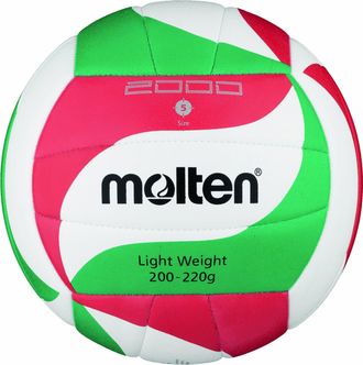 Molten Top Training Volleyball Gr. 5 Ball, Wei&szlig;/Gr&uuml;n/Rot, 5