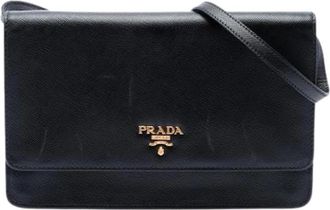 Prada Sac bandouli&egrave;re Saffiano Pre-owned - Femme - Pre-owned - Noir - Taille: ONE Size