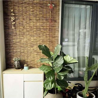 Generic Balkon Home Trennwände Wetterfest Bambusrollo, Innen AußEn Sonnenschutz Schilf Vorhang, wasserdichte Sichtschutzmatte für Terrasse Fenster Küche(130x2