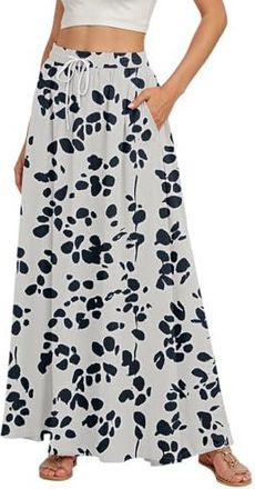 Generic Jupe Longue Femme Boheme Ete Hawaienne Jupes Femme Chic et Elegant Taille Haute Mode