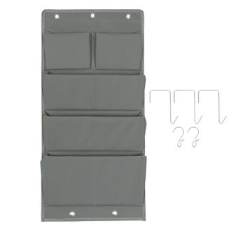 BESPORTBLE Multifunktions T&uuml;rh&auml;ngertasche mit 5 Taschen 4 Lagiger H&auml;ngeorganizer aus Grauem Polyester f&uuml;r Wohnheim und Schlafzimmer mit Haken zur Einfachen Befes