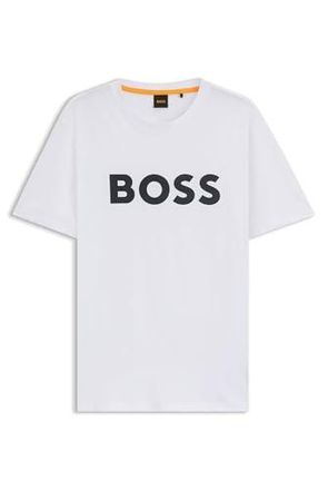 BOSS Hommes Thinking 1 T-Shirt en Jersey de Coton avec Grand Logo imprim&eacute;