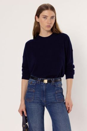 Gerard Darel Pull ample asym&eacute;trique en cachemire - EMA - Marine