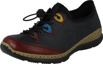 Rieker N3271 Damen - Sneaker blau Kombi, 37 EU