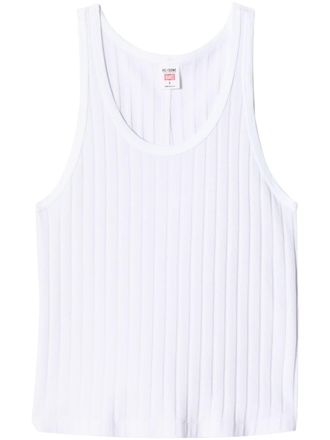 Re/Done Tanktop aus geripptem Strick - Wei&szlig;