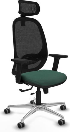 Piqueras y Crespo Schreibtischstuhl, Minzgr&uuml;n, mit 2D-Armlehnen, h&ouml;henverstellbare Lendenwirbelst&uuml;tze und h&ouml;henverstellbares Kopfteil und Neigungsverstellung, Schwarz/F