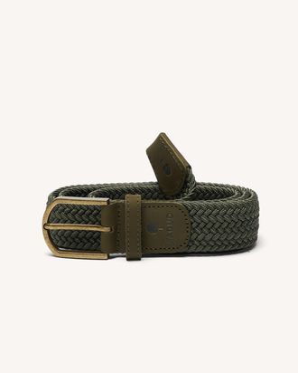 Faguo Ceinture tress&eacute;e vert olive fonc&eacute;