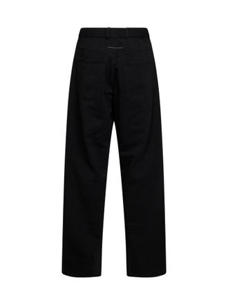 Maison Margiela Wide-Leg Cotton Trousers - Black