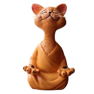 Generic Meditierende Katzenfiguren, Zen-inspirierte Wohnkultur (Orange)