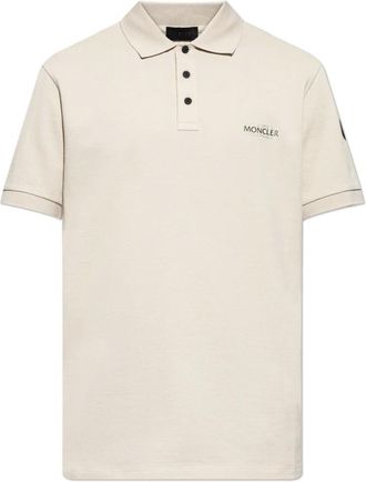 Moncler Homme, Tops, Beige, Taille: XL Polo &agrave; Logo Imprim&eacute;