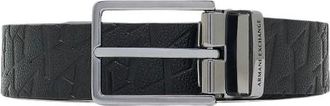 A|X Armani Exchange unisex, Accessoires, Noir, Taille: 110 CM Allover Logo Belt