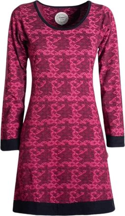 vishes Damen leichtes Langarmshirt-Kleid in Dunkelrot | Gr&ouml;&szlig;e XL (42) | Handgefertigt aus 100% Baumwolle | Ideal f&uuml;r Fr&uuml;hling, Sommer & Herbst | Nachhaltige 