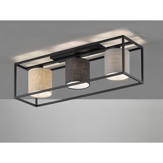 Fischer & Honsel Fischer&honsel - Deckenleuchte isko 3-flammig Stoffschirme mehrfarbig, Breite 70cm