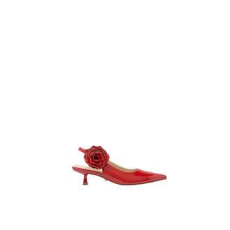 twentyfour Femme, Chaussures, Rouge, Taille: 38 EU Slingback avec Fleur Lat&eacute;rale Amovible