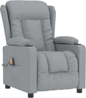 vidaXL Massagesessel Hellgrau Stoff Vidaxl