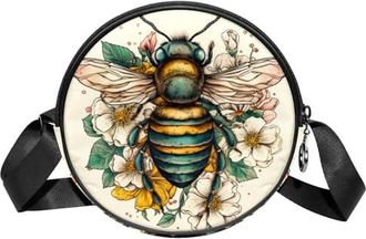 Generic Sac &agrave; bandouli&egrave;re rond pour femme, petit sac &agrave; bandouli&egrave;re avec fermeture &eacute;clair, bretelles r&eacute;glables, style d&eacute;contract&eacute;, pour femmes et filles
