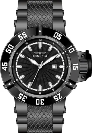Invicta Subaqua 50794 Herrenuhr - Quarzwerk - Edelstahl mit schwarzem Zifferblatt - 50 mm