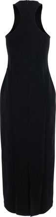 Toteme Wool-Blend V-Neck Strappy Dress - Black
