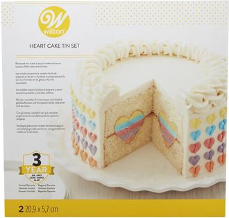 Wilton Heart Tasty-Fill Pan Set, Backform mit herzförmiger Füllung für Kuchenformen, 2 Stück
