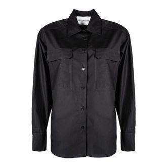 Silvian Heach Femme, Blouses et Chemises, Noir, Taille: 38 FR Chemise Boutonnée Ample