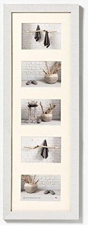 Walther Design Bilderrahmen polarweiss 5X 10x15 cm Galerie mit Passepartout, Home Holzrahmen HO515V