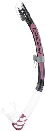Cressi Alpha Ultra Dry Snorkel Transparent/Black/Pink - Trockenschnorchel zum Tauchen Freitauchen und Schnorcheln, Transparent/Schwarz/Rosa, Einheitsgr&ouml;&szlig;e Un