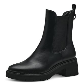 Tamaris Damen Chelsea Boots, Frauen Stiefeletten,TOUCHit-Fußbett,uebergangsschuhe,uebergangsstiefel,Schlupfstiefel,flach,Boots,Black,39 EU