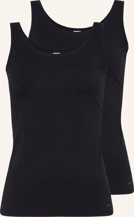 Skiny Skiny 2er-Pack Tops Advantage Cotton Stretch schwarz