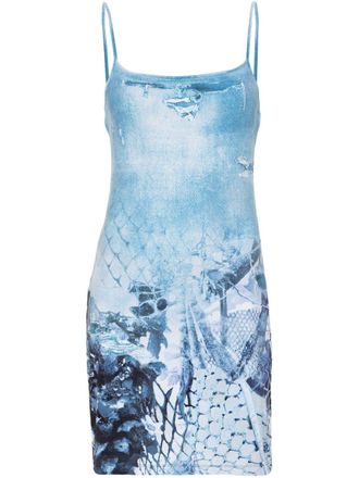 Diesel robe courte &agrave; imprim&eacute; abstrait - Bleu