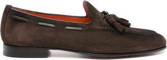 Santoni mocassins en daim - Marron