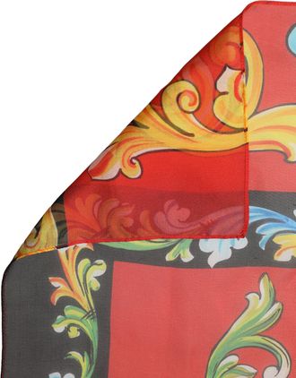 Dolce & Gabbana Silk Printed Square Foulard Scarf - Multicolor