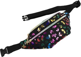 Hemobllo Modische Bauchtasche Damen aus Pu Gewebe mit Doppelrei&szlig;verschluss Leichte Umh&auml;ngetasche mit Zus&auml;tzlichem Stauraum Vielseitig f&uuml;r Alltag und Reisen (sc