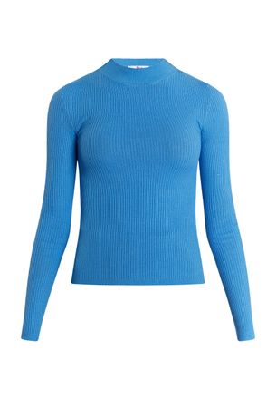 Mymo Strickpullover Damen Himmelblau