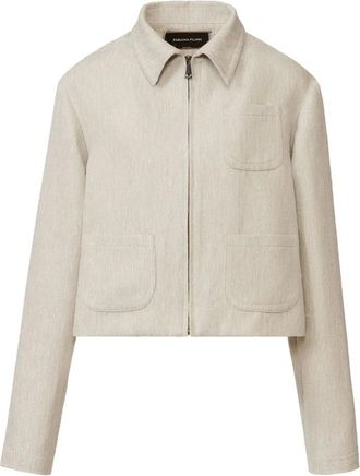 Fabiana Filippi Femme, Vestes, Gris, Taille: 38 FR Veste en coton, laine et lin