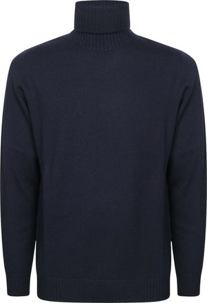 Drumohr Dolcevita ML Rasato Tubico Merino Finezza 7 - Homme - Pulls - Bleu - Taille: M
