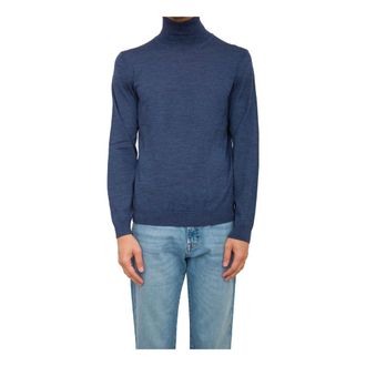 HUGO BOSS Homme, Pulls, Bleu, Taille: 3XL Pull Bleu en Laine Vierge 100%
