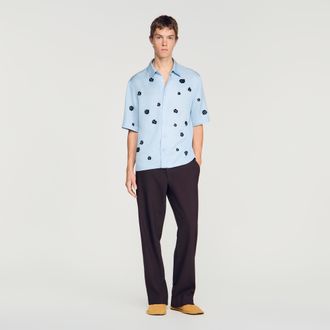 Sandro Flie&szlig;endes Hemd mit Blumenprint